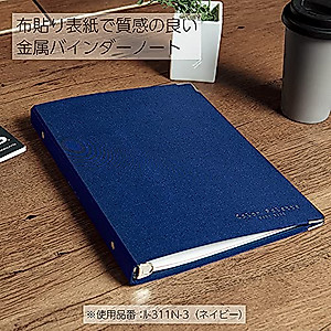 Kokuyo Color Palette Metal Round Ring Binder, A5-S, 20 Holes, Up to 100 Sheets, 5 Colorful Tab Dividers, Middle Vertical Type, Navy Blue, Japan Import (RU-105-2)