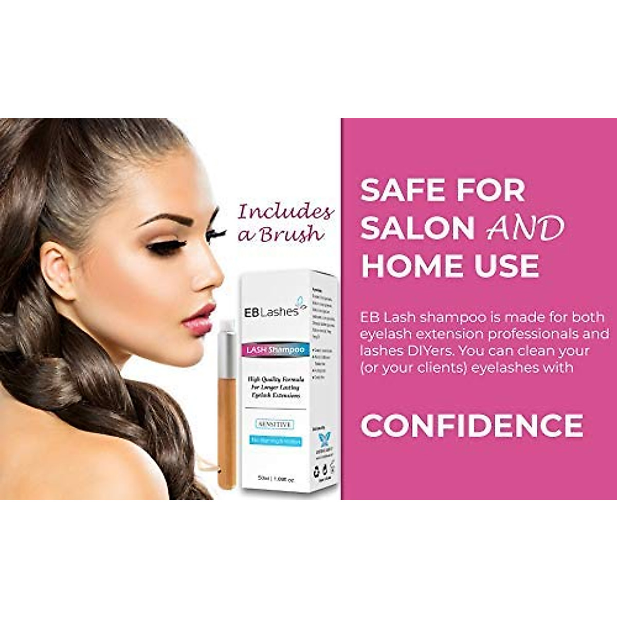 Existing Beauty Lash Shampoo for Lash Extensions - Eyelash Extension Cleanser with Brush - Sensitive Eyelash Shampoo Foam and Lash Wash for Eyelash Extensions and Natural Eyelashes Lashes (50ml)