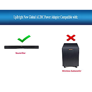 UpBright 18V AC/DC Adapter Compatible with Klipsch R-4B R4B RSB-6 RSB6 RSB-8 RSB8 Reference Bluetooth Wireless Soundbar DYS650-180280W-1 DYS650-180280-16406 DYS 2.8A Power Supply (NOT for Subwoofer)