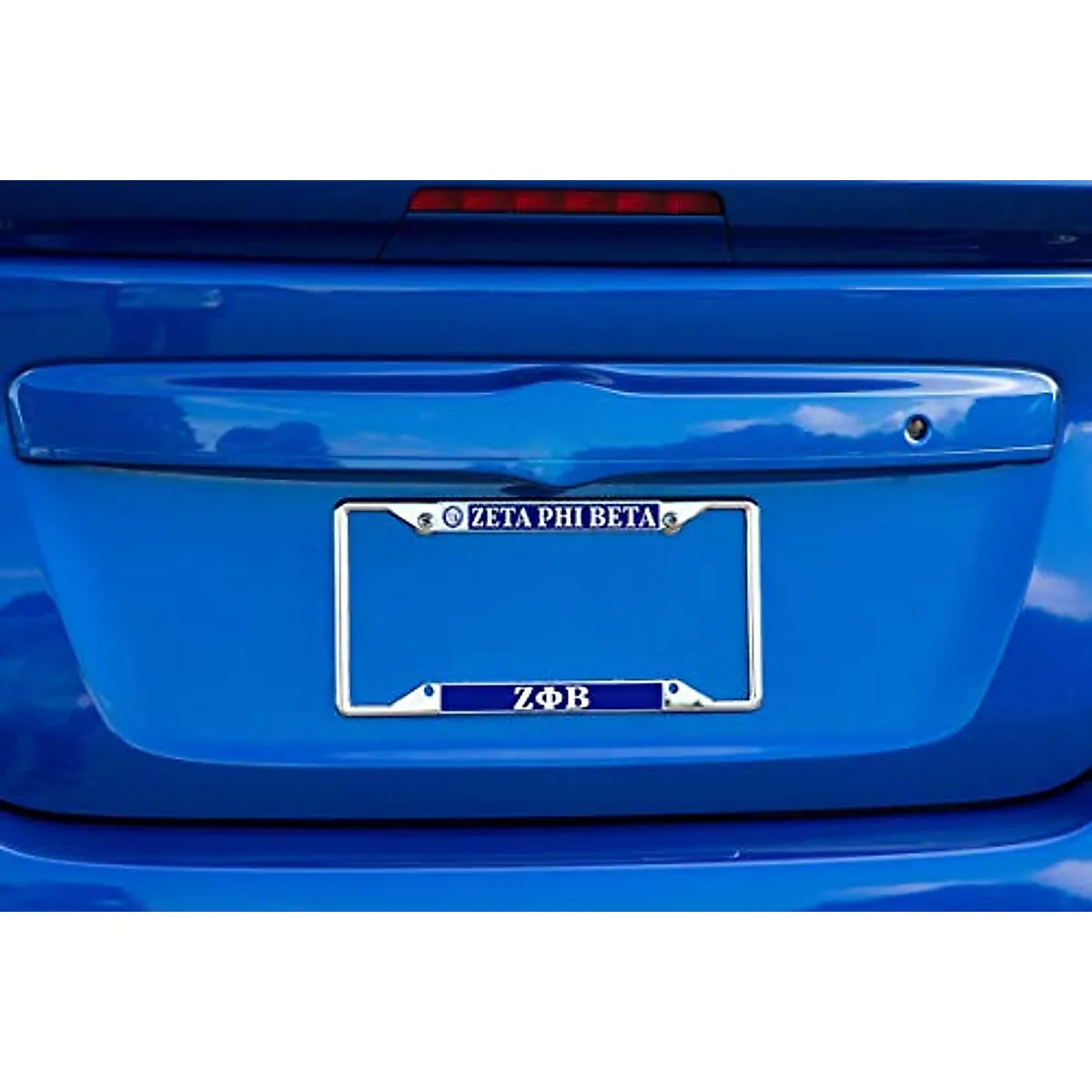 Zeta Phi Beta Sorority Crest Seal Metal License Plate Frame for Front or Back of Car Officially Licensed (Crest LP Frame)