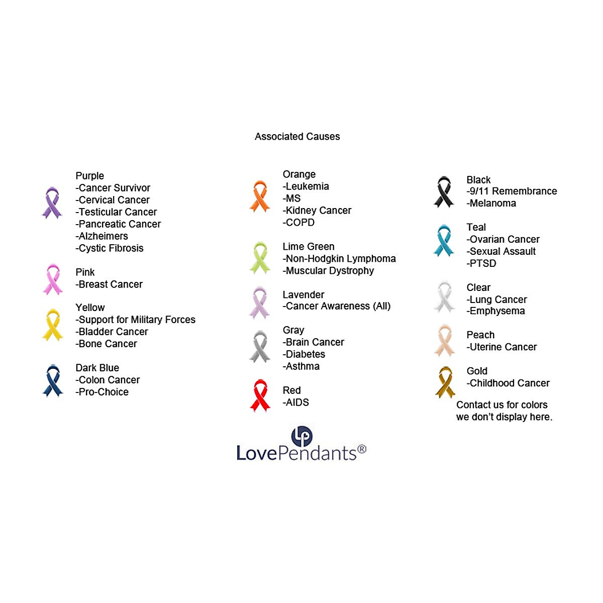 LovePendants 16-18" Sterling Silver Necklace in White Swarovski Crystal with Engraved and Enameled Orange Awareness Ribbon Symbolizing LEUKEMIA, MS, KIDNEY CANCER AND COPD.