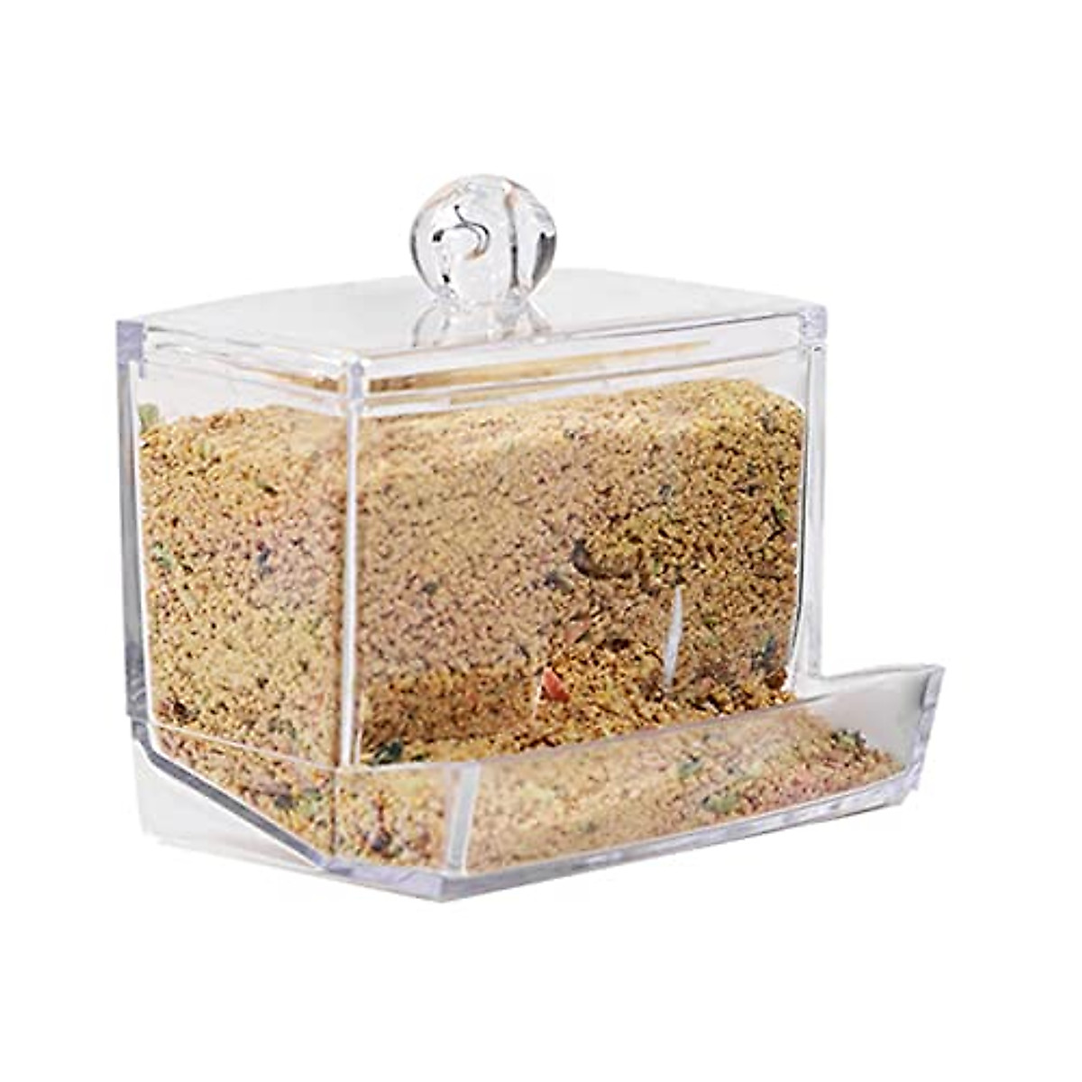 Fenteer Rutin Chicken Feeder Food Dispenser Clear Acrylic for Coop Cockatiel Feeding Supplies, Without Screws