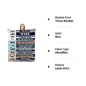 Anniversary Romantic Gift for Wife, Ultra-Soft Micro Fleece Sherpa Throw Blanket, Valentines Day Gifts for Her, Wife Birthday Gifts from Husband, for Bedding Sofa and Travel