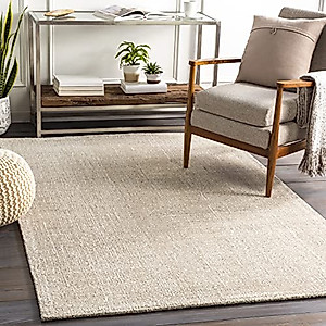 Mark&Day Area Rugs, 8x10 Giles Solid and Border Ivory Area Rug Beige Cream Carpet for Living Room, Bedroom or Kitchen (8' x 10')