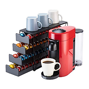 Flagship for Nespresso Pod Holder Drawer Large Mullti Tier Coffee Pod Holder Vertuo (4 Tier (80Pods))
