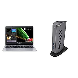 Acer Aspire 5 A515-45-R8K1 Laptop | 15.6" Full HD IPS | AMD Ryzen 7 5700U Processor | AMD Radeon Graphics | 8GB DDR4 | 512GB NVMe SSD| Windows 11 Home with Acer USB 3.0 Dock U301