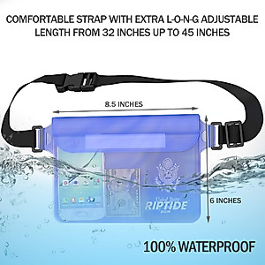 Waterproof Fanny Pack Pouch (2 Pack) for Men & Women Dry Bag Water Resistant with Adjustable Waist Strap - Protects Valuables at Water Sports Or Boating Snorkeling (Black/Transparent & Sheer Pink)…