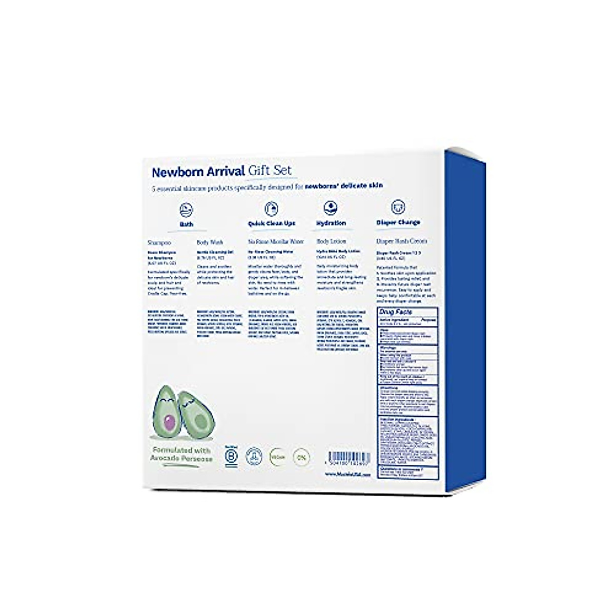 Mustela Newborn Arrival Gift Set - Baby Skincare & Bath Time Essentials - Natural & Plant Based - 5 Items Set