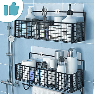 Oruola 4Pack Shower Shelf Adhesive Replacement,Adhesive for Shower Caddy,11 x 2.7 in No Drilling Waterproof Shower Caddy Sticker Replacement for Shower Caddy Basket Shelf Storage Shelves Kitchen Racks