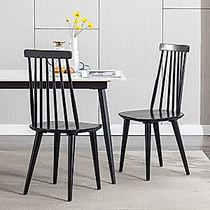 Duhome Dining Chairs Set of 2 Wood, Black Spindle Side Kitchen Room Country Farmhouse Chairs