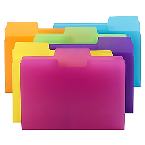Smead SuperTab File Folder, Oversized 1/3-Cut tab, Letter Size, Poly, 18 per Pack (10515)