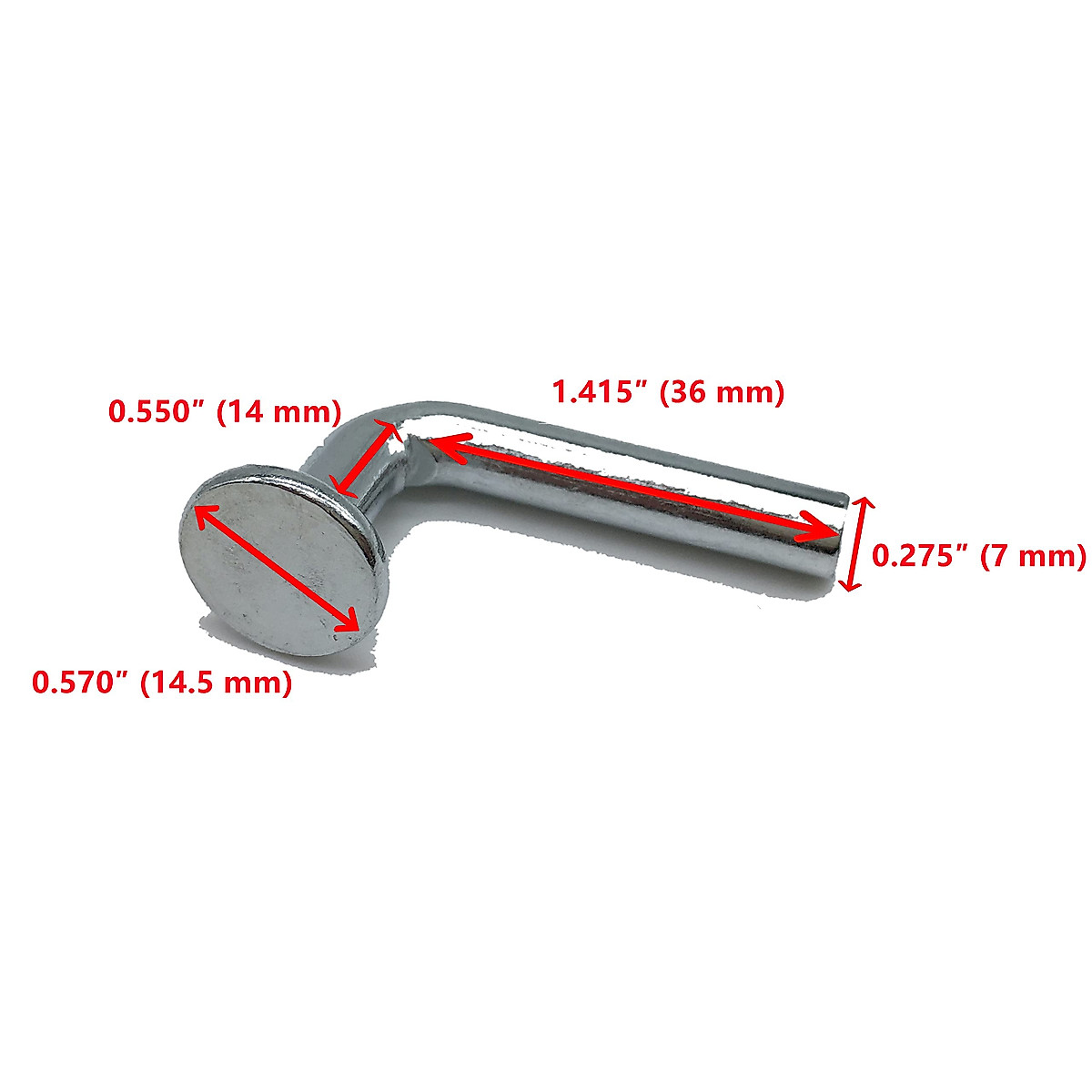 50 Pcs Pallet Rack Safety Bolt, Flat Top Hat Φ 0.570″(14.5mm), Width Φ 0.275″(7mm), Height 1.970″(50mm) High from Top to Bottom, Universal Cross Beam Locker Drop Pin, Accessory Shelving System, M7×50