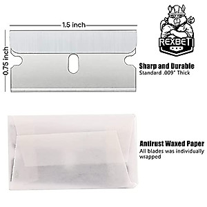 REXBETI 600PCS Single Edge Razor Blades, Industrial Razor Blades, Box Cutter Replacement Blades, Glass Scraper Razor Blades