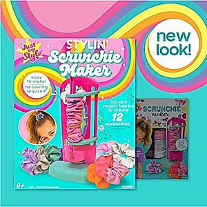 Just My Style D.I.Y. Scrunchie Maker by Horizon Group USA, Design Your Own Colorful Satin Scrunchies Hair Bands, Easy-to-Use Tool & Gemstones Included
