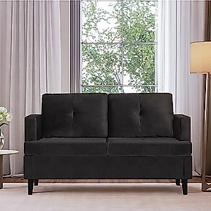 Milliard 57" Small Loveseat, Velvet Love Seat, Small Couch for Small Spaces