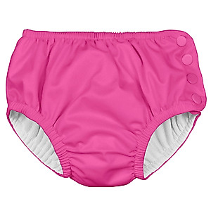 i Play by Green Sprouts Girls Reusable Absorbent Toddler Swim Diapers - Swimming Suit Bottom | No Other Diaper Necessary Hot Pink 4T