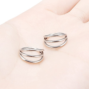 Ftovosyo 16G Conch Piercing Jewelry Surgical Steel Conch Hoop Earring Triple Helix Piercing Jewelry Conch Earrings for Women