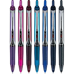 PILOT 26095 Precise V5 RT Refillable & Retractable Premium Rolling Ball Pens, Extra Fine Point (0.5mm), Assorted Colors, 7 count