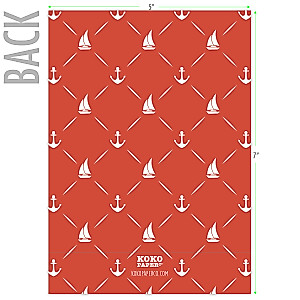 Koko Paper Co It’s A Boy Nautical Baby Shower Invitations with Tear-Off Diaper Raffle Tickets. 25 5x7 Fill in The Blank Style Invites with White A7 Envelopes.