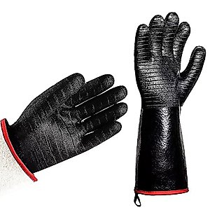 17 Inches BBQ Grill Oven Gloves,932℉ Heat Resistant Barbecue Grilling Gloves,Smoker, Cooking Barbecue Gloves,Smoker Kitchen Oven Mitts Cooking Gloves