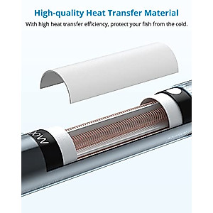 NICREW Aquarium Heater, Temperature Adjustable Fish Tank Heater with Wired Controller, Submersible Thermostat for Saltwater and Freshwater, Suitable for 5-10 Gallon Tanks, 50W