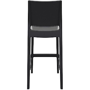 Pemberly Row 29.5" Commercial Grade Resin Barstool in Black - Set of 2