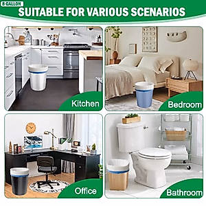 8 Gallon Compostable Trash Bags, 50 Count Drawstring Trash Bags Biodegradable, Heavy Duty Extra Thick Compost Bags, Kitchen Food Scrap Waste Bag, US BPI and OK Compost Home Certified