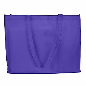 DALIX 20" Extra Large Reuseable Eco-Friendly Recycled Material Tote Bag in Purple