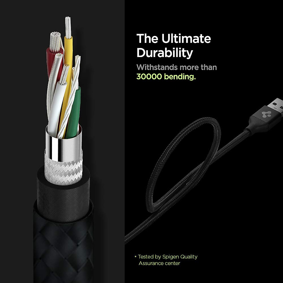 Spigen DuraSync 3 in 1 Universal Charger Cable, Micro USB/Lightning/USB C adapters [MFi Certified], 4.9ft Premium Braided Multi Charging Cable for iPhone 12/Pro/Max/Mini/SE/iPad/Galaxy/Pixel & More