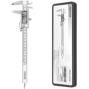 Proster Digital Vernier Caliper 8inch 200mm - Stainless Steel Electronic Caliper Fractions/Inch/Metric Caliper Measuring Tool for Length Width Depth Inner Diameter Outer Diameter