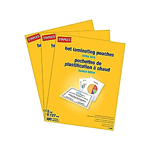 Staples 2425553 5 Mil Thermal Laminating Pouches Letter 300 Pack