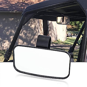 ZBGUN 1 PC Car Reversing Rearview Mirror, 4.5" x 8" 360° Adjustable Auxiliary Spherical Mirror, 1.5"/1.75"/2" Mounting Angle Universal Mounting Accessories, Suitable for Most Cars, ATVs, UTVs (Black)