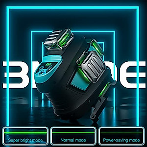 16-line cross laser level, capable of projecting 4 * 360° 4D bright green laser lines, suitable for indoor and outdoor architectural decoration and painting and hanging painting work（DJ04CG）