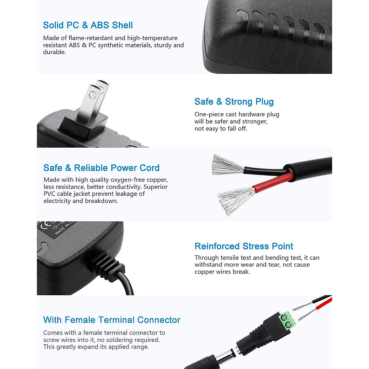 ALITOVE 12V 2A Power Supply Adapter DC 12 Volt 24W 2000mA 1.8A 1.5A 1.2A 1A Power Converter Transformer with 5.5x2.5 5.5x2.1 5.5x3.0 5.5x1.7 4.8x1.7 4.0x1.7 3.5x1.35 3.0x1.1 2.5x0.7 6.3x3.0 10 Tips