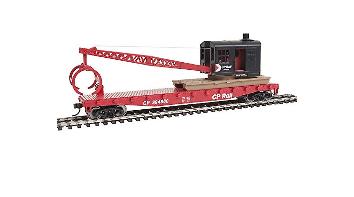 Walthers HO Trainline Logging Crane Flatcar - Canadian Pacific