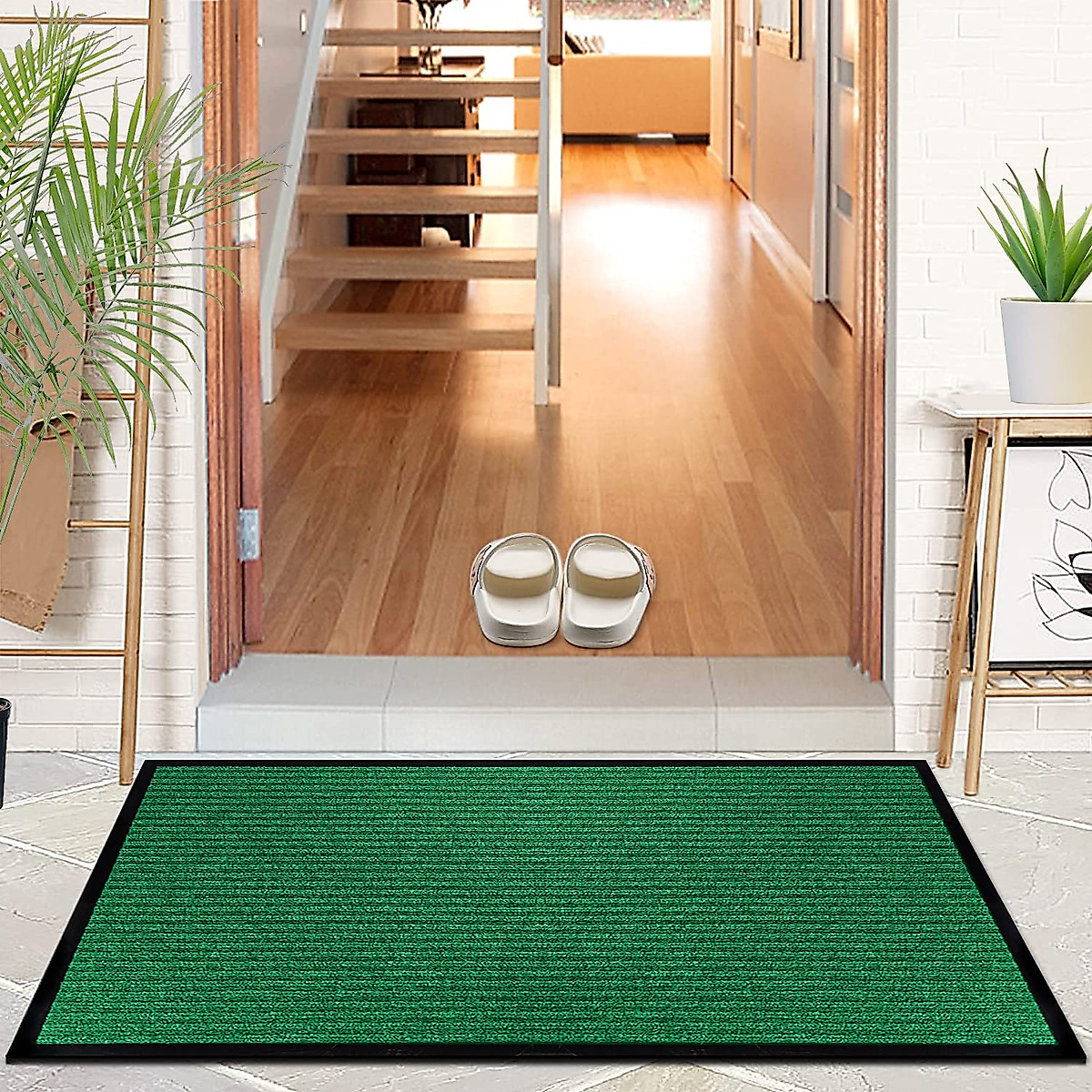 LuxUrux Durable Rubber Door Mat - Heavy Duty, Indoor/Outdoor (17'' x 30'') - Easy Clean, Waterproof, Low-Profile - Ideal for Entryways, Patios, Garages