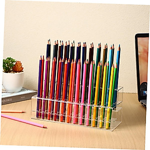 DOITOOL 48 Hole Acrylic Pen Holder,Paint Brush Holder Marker Storage Rack Pencil Holder,Cosmetic Brushes Organizer Stand