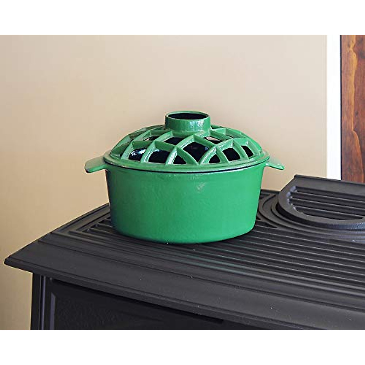 2.2 qt Enamel Woodstove Steamer - Lattice Top