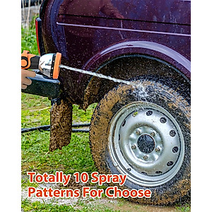 Vanpopubs Retractable Garden Hose Reel,1/2 in x 100 ft Hose Reel Auto Rewind, Any Length Lock/Wall Mounted/180°Swivel Bracket,with 10 Function Sprayer Nozzle