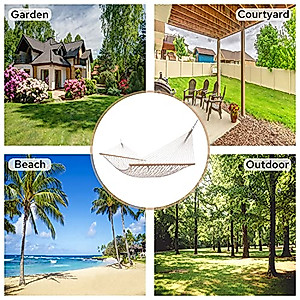 GLOSSDAY 13 FT Rope Hammock, Outdoor Double Hammock for Large Woven, Cotton Rope Hammocks for Outside 2 Person, with Chains, Tree Hooks and Carrying Bag, 450 lbs Weight Capacity