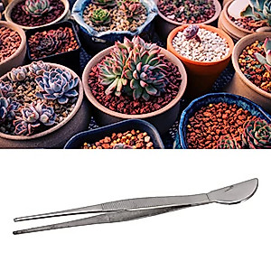 Fdit Bonsai Tweezers Tools, Stainless Steel Rust Proof Ergonomical Handle Bonsai Tweezers Moon Surfaces Wear Resistant for Planing Grass (Straight)