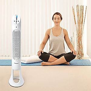 Honeywell QuietSet Whole Room Oscillating Tower Fan (5 Speed Settings, Oscillating 80°, Timer Function, Auto-Off Lights, Remote Control) HYF260