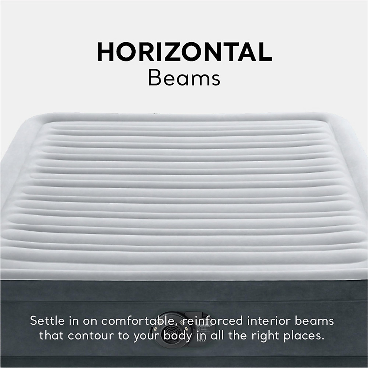 INTEX 67769ED Dura-Beam Deluxe Comfort-Plush Mid-Rise Air Mattress: Fiber-Tech – Queen Size – Built-in Electric Pump – 13in Bed Height – 600lb Weight Capacity