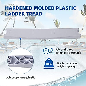 TonGass (3-Pack, White) Universal Fit for 17.3" Swimming Pool Ladder Replacement Steps for Inground Pools Plastic Ladder Steps for Above Ground Pool Ladder Replacement Steps for Pool Ladder