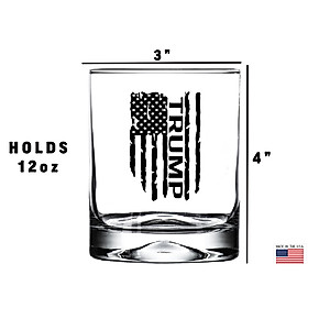 Rogue River Tactical Trump Flag Conservative Republican Old Fashioned Whiskey Glass Drinking Cup Gift For Him