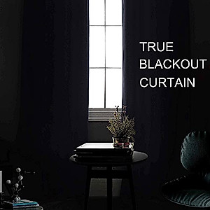 CUCRAF Full Blackout Curtains Energy Efficient with Coating Back,100% Sun Blocking Curtains for Bedroom,Thermal Insulated Window Drapes for Living Room,2 Panels(52 x 63 inches, Light Khaki)