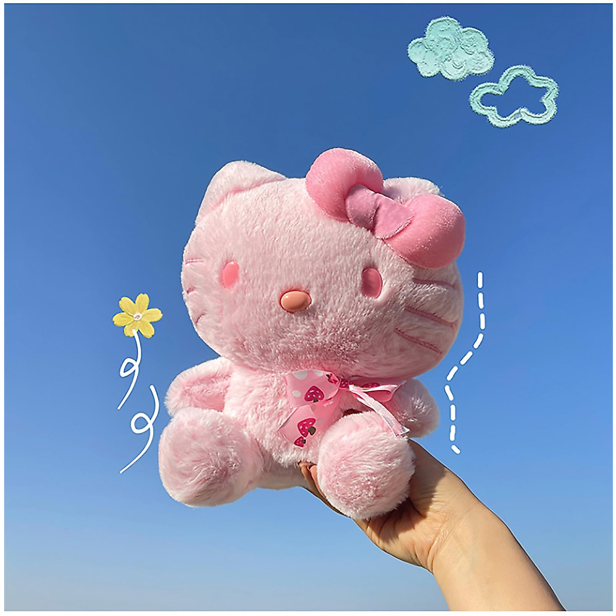 Comtaric 9 Inch Pink Kitty Plush - The Perfect for Birthdays, Halloween, and Christmas