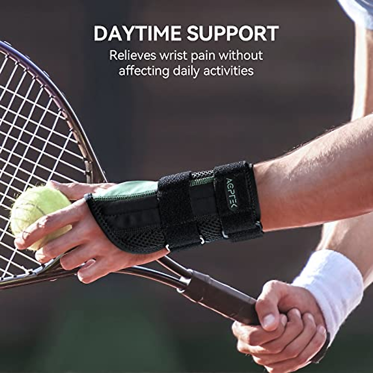 AGPTEK Wrist Brace, Wrist Support for Carpal Tunnel, Night Sleep Wrist Splint, Hand Brace for Arthritis, Sprains, Tendonitis and Joint Pain, Suitable for Right Hand, S：5.1-7.9in