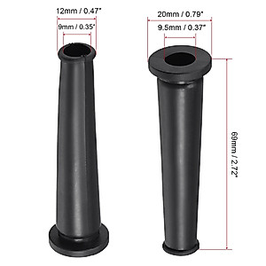 uxcell Cord Boot Protector Cable Sleeve Hose Rubber 69mm Length Black 10 Pcs