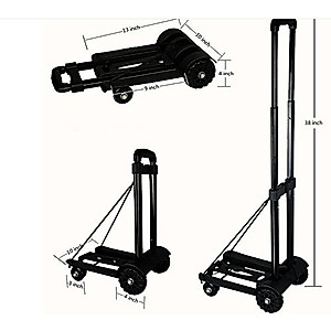 Wincspace Lightweight Folding Hand Cart Dolly Fold Up Hand Truck Portable Utility Moving Shopping Cart-Portable Fold Up Dolly (4wheel/165lbs) (4 Wheel)